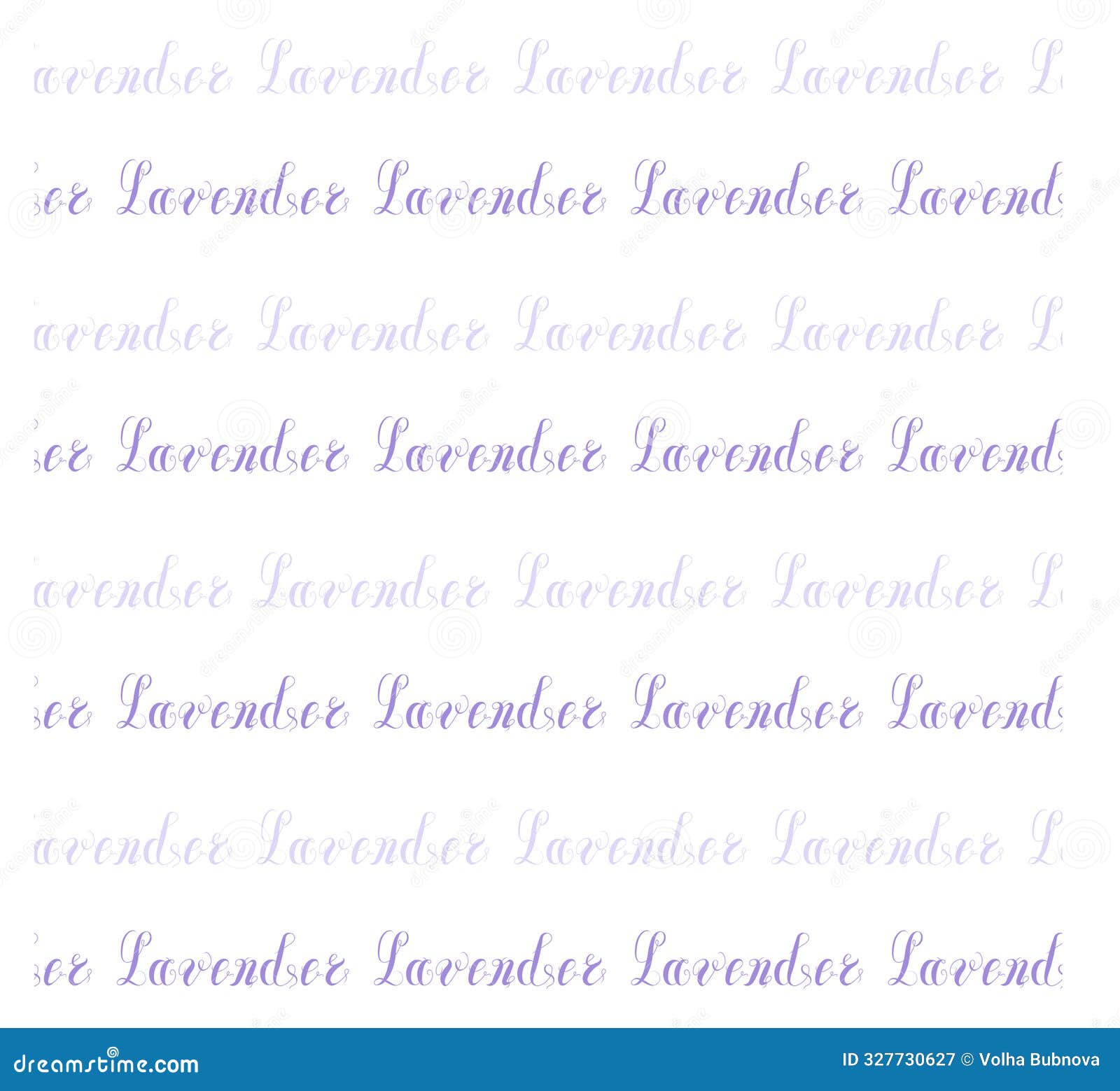 Lettering of the Word Lavender. Cursive. Seamless Pattern Stock ...