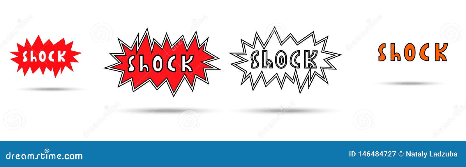 Lettering, the Word Shock in a Cloud with Sharp Edges, for the ...