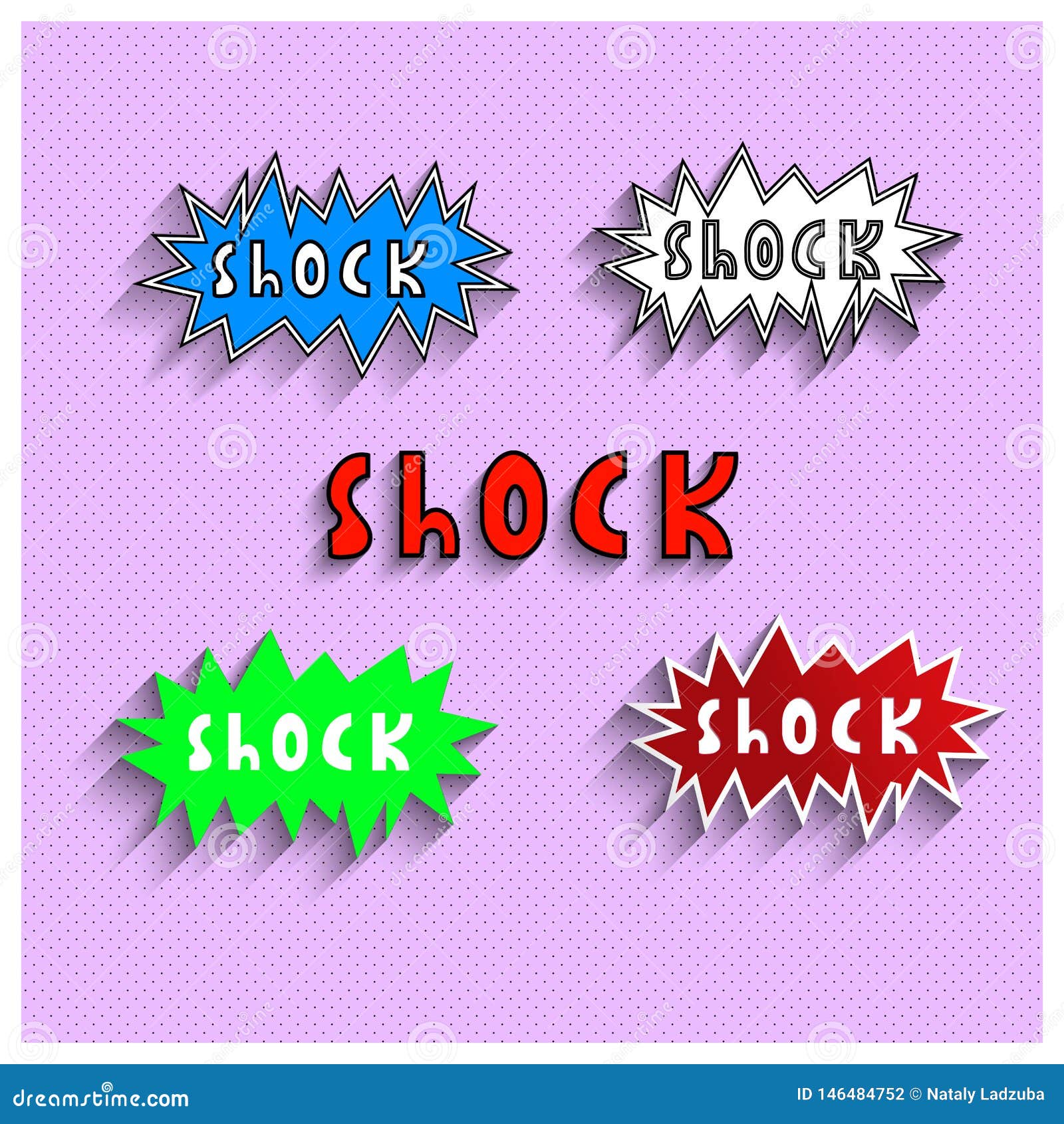 Lettering, the Word Shock in a Cloud with Sharp Edges, for the ...