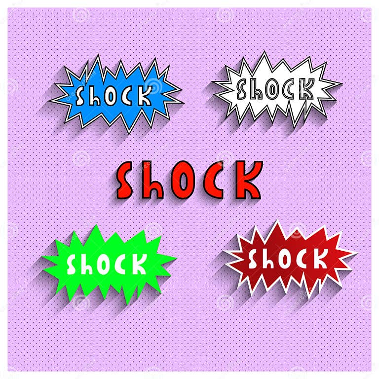 Lettering, the Word Shock in a Cloud with Sharp Edges, for the ...