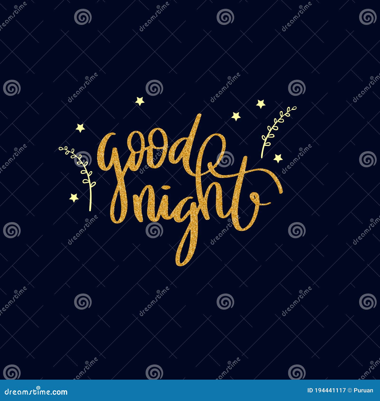 Lettering Words - Good Night Stock Vector - Illustration of typography ...