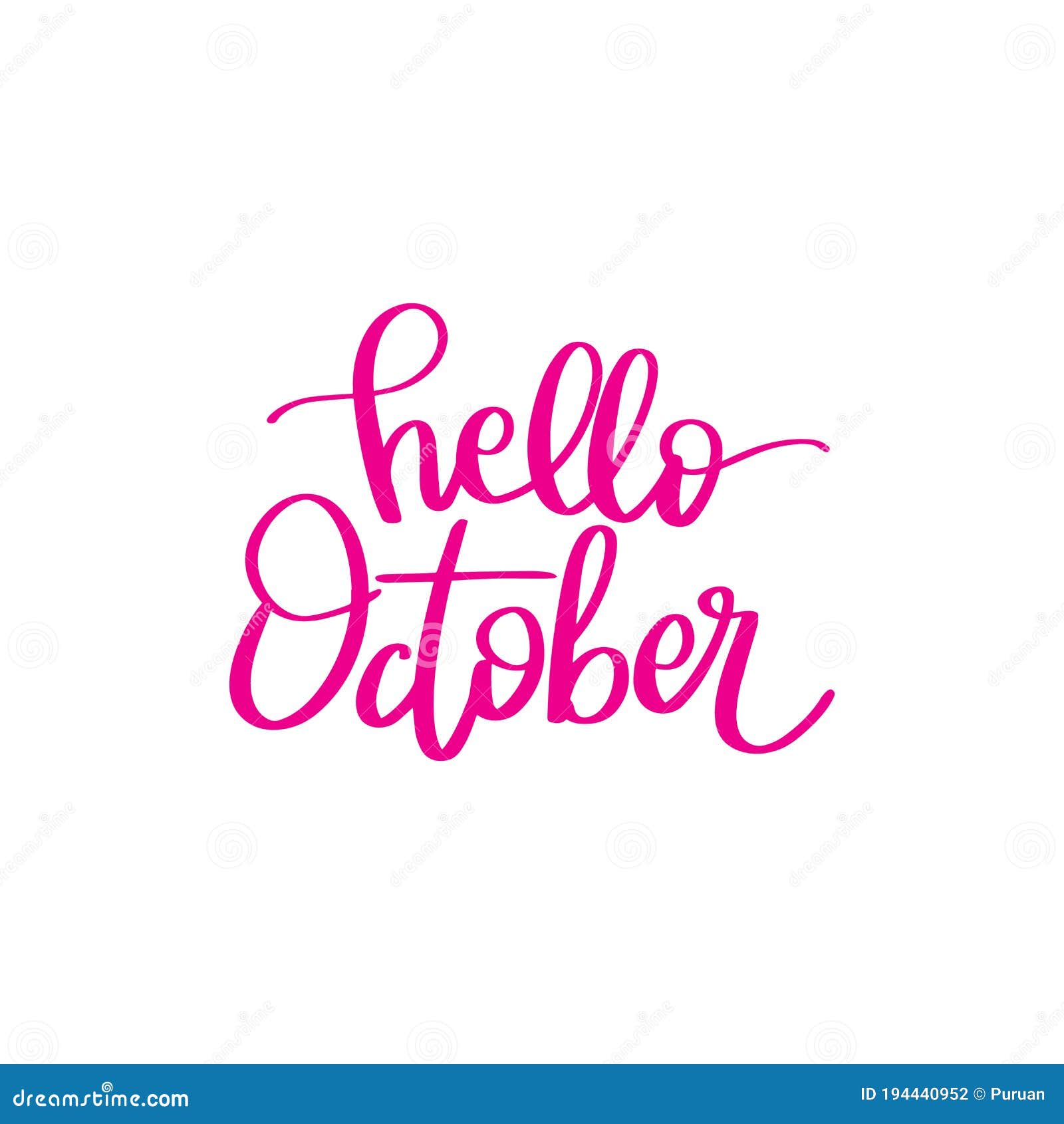 Lettering Words - Hello October Stock Vector - Illustration of drawn ...
