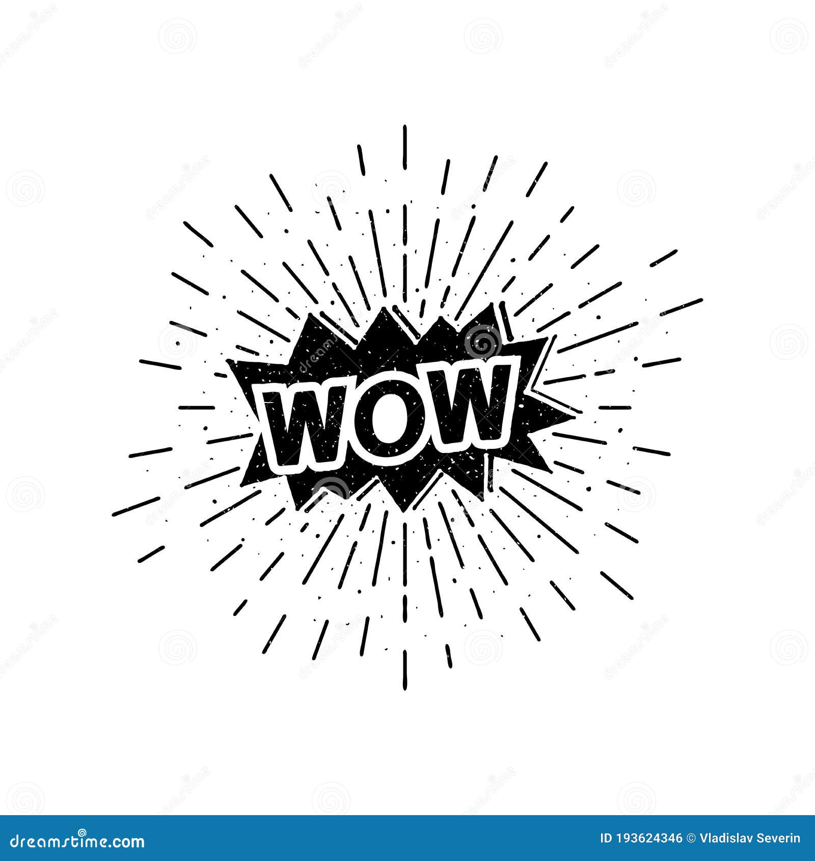Lettering Wow with Sun Rays Stock Vector - Illustration of creative ...
