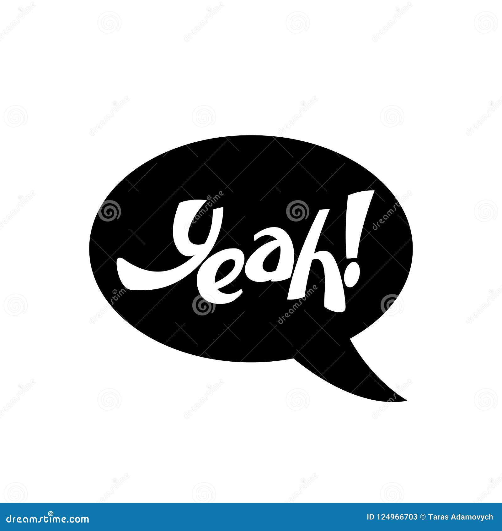 Lettering Yeah on Black Background Vector Stock Vector - Illustration ...