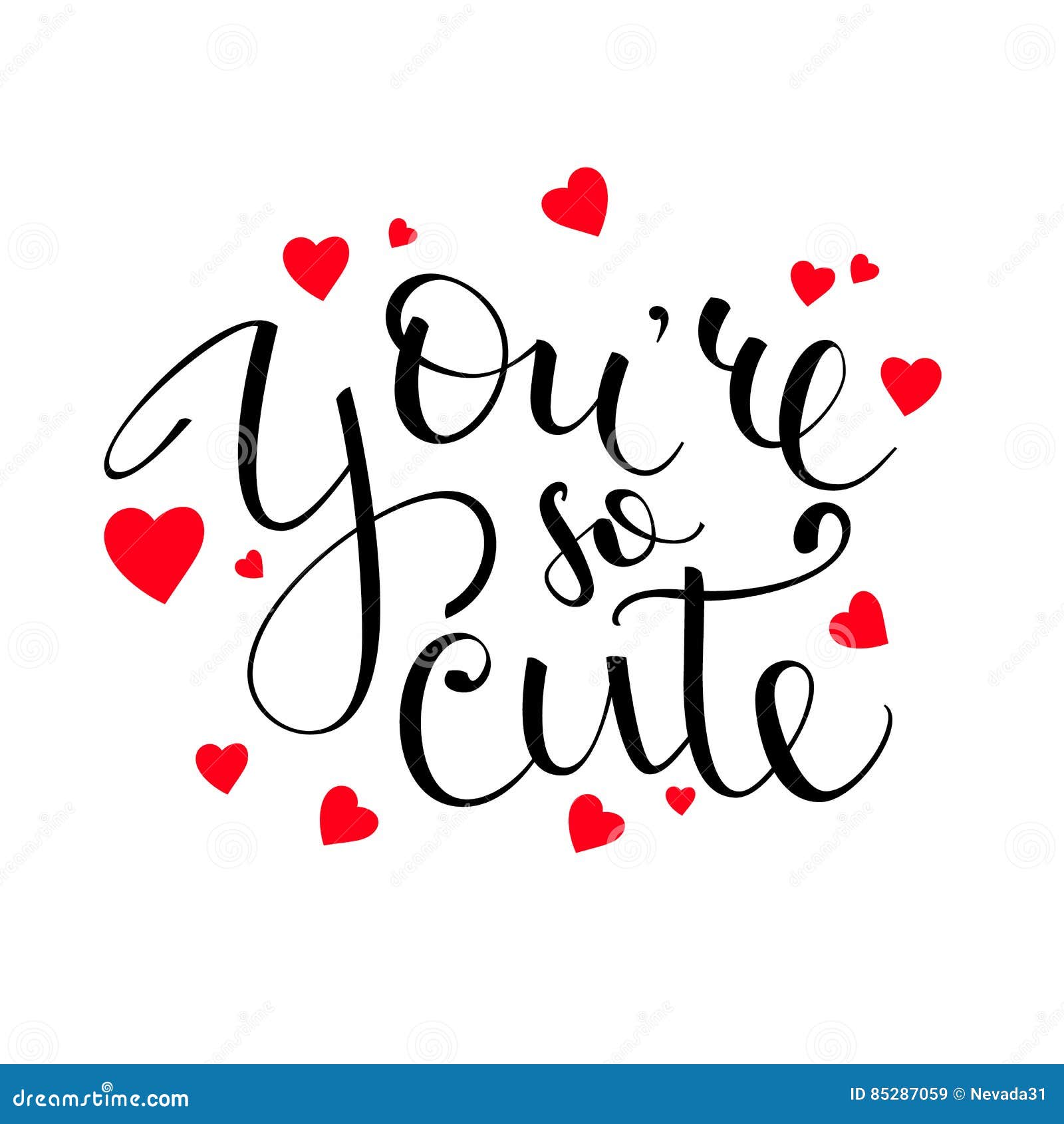 Lettering You are so cute stock illustration. Illustration of season ...