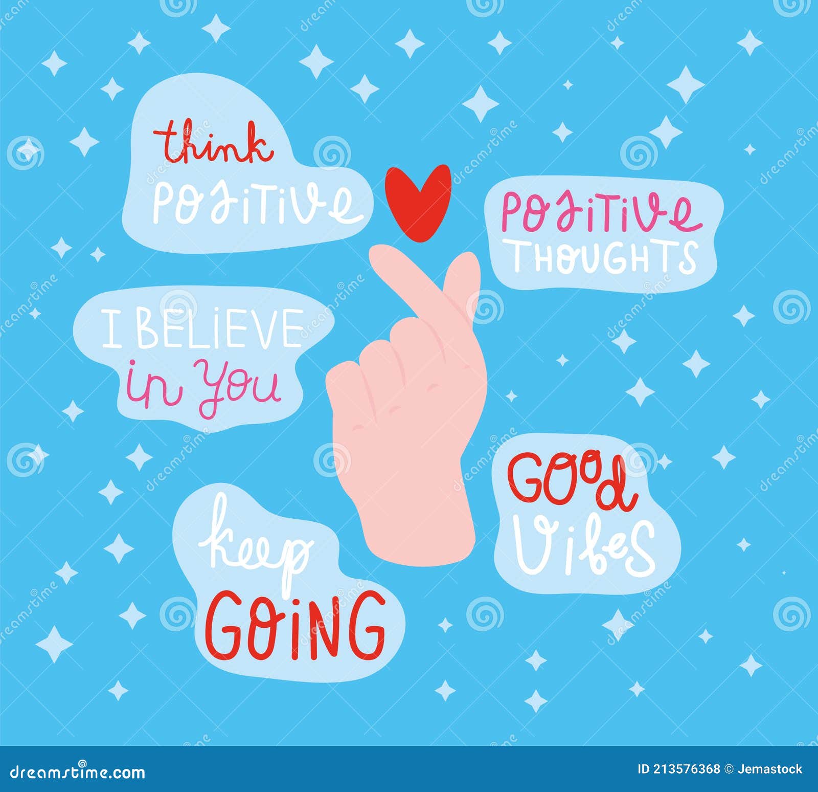 Positives Thoughts Vector Illustration With Thinking Positive As A ...
