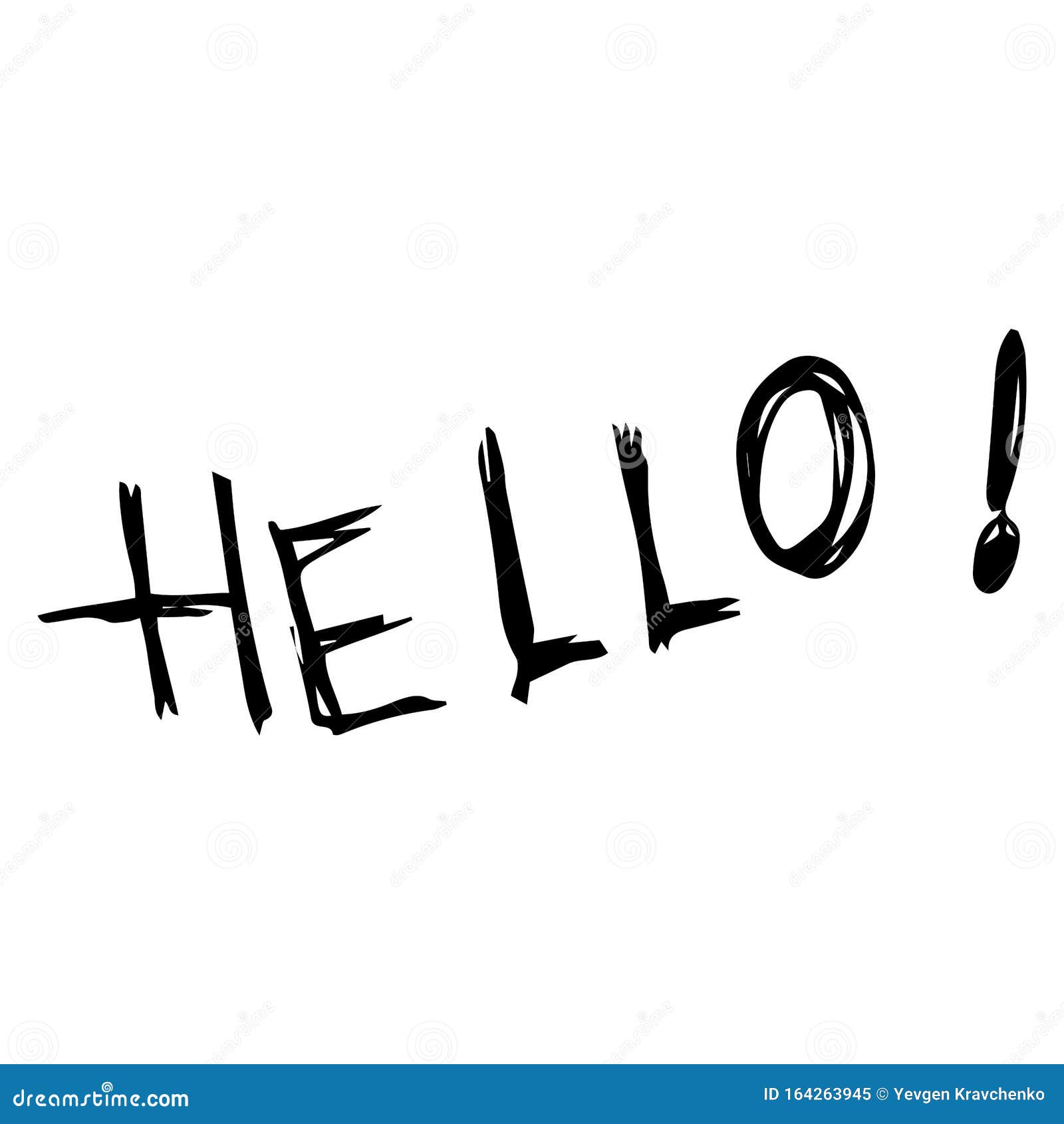 Lettern Hello Vector Kalligrafie Wort Hello HELLO-Handschrift Stock ...