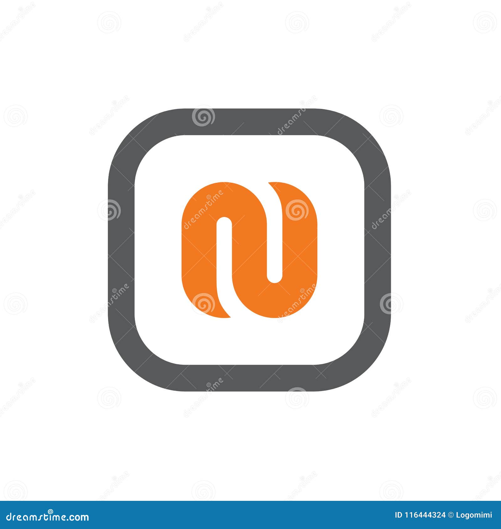 Lettern N Symbols Combined with Square Shapes, Vector Illustration ...