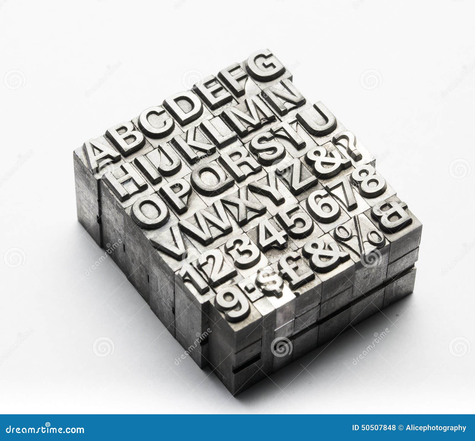 Letterpress - Block Letter English Alphabet and Number Stock Photo ...
