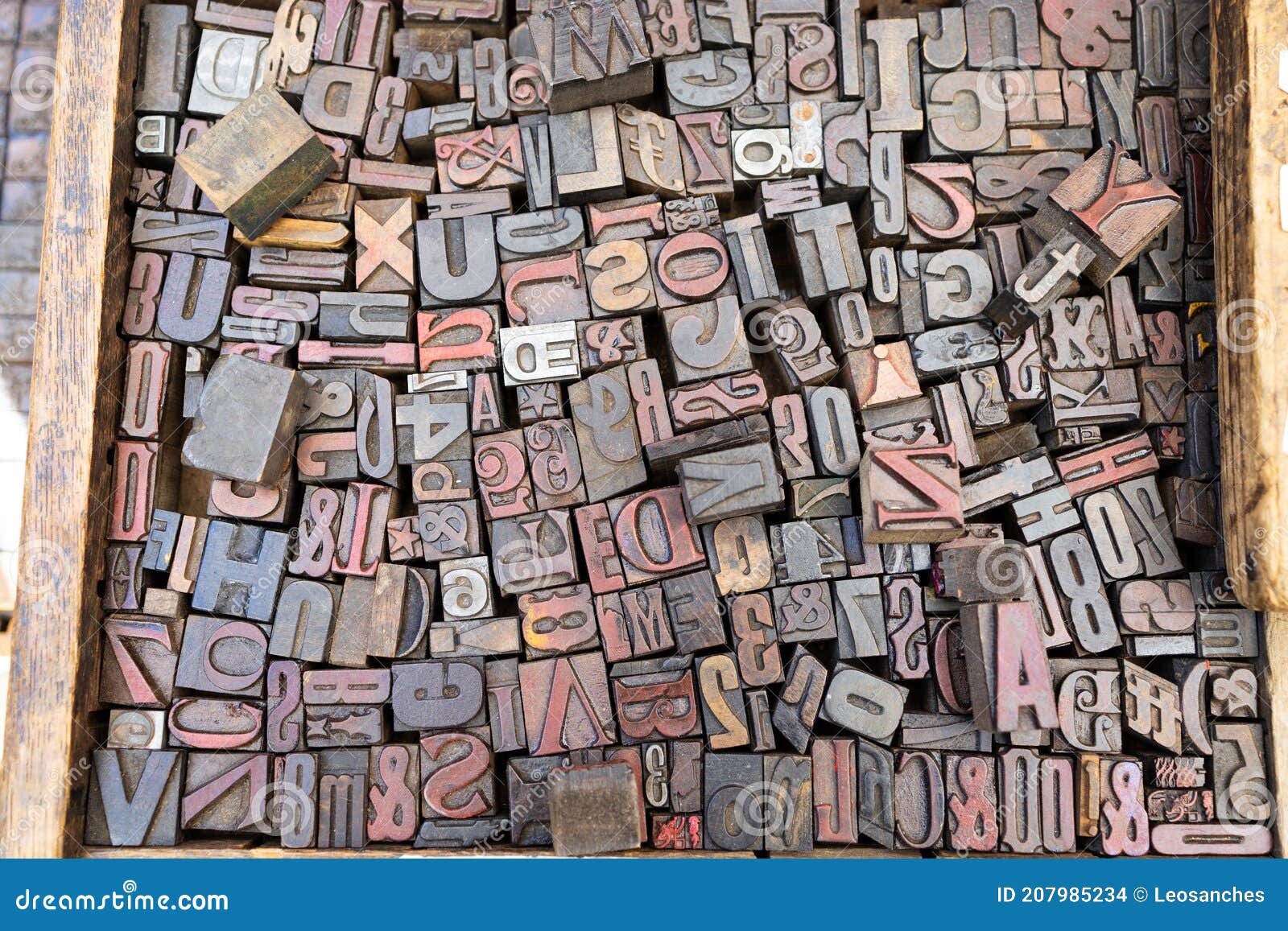 Letterpress in a box stock photo. Image of type, print - 207985234