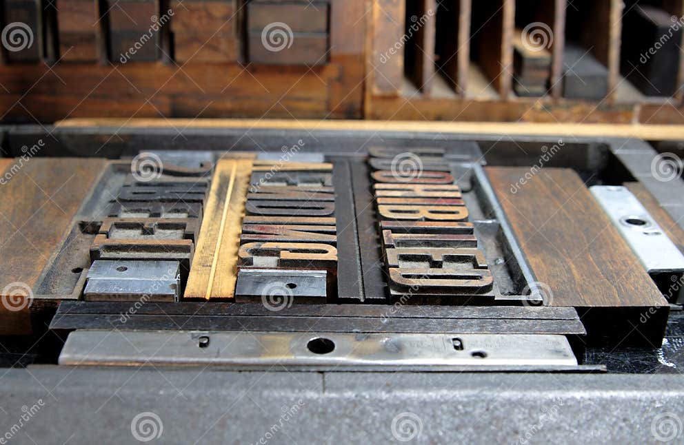 Letterpress Type in a Printer S Chase Stock Image - Image of type ...