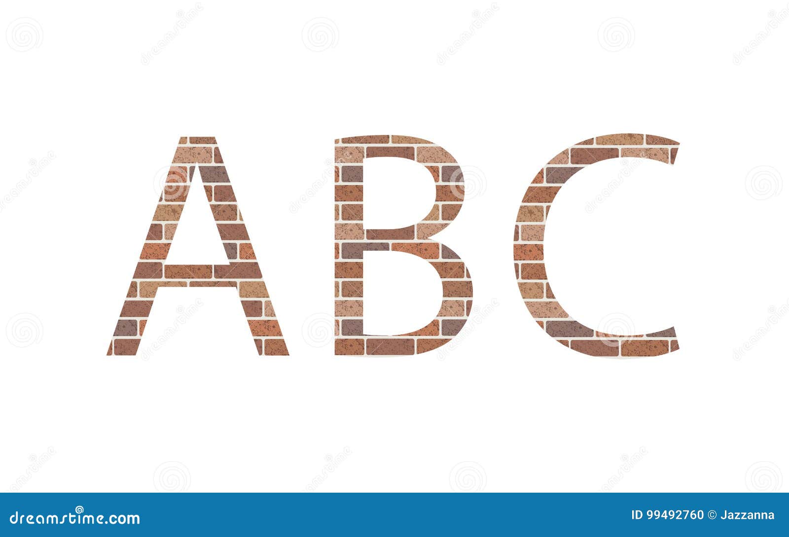 Letters ABC in bricks stock vector. Illustration of text - 99492760