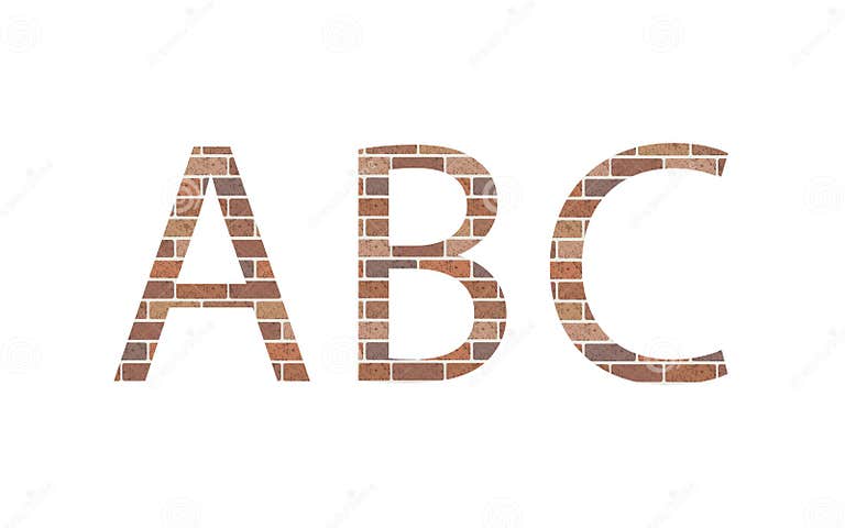 Letters ABC in bricks stock vector. Illustration of text - 99492760
