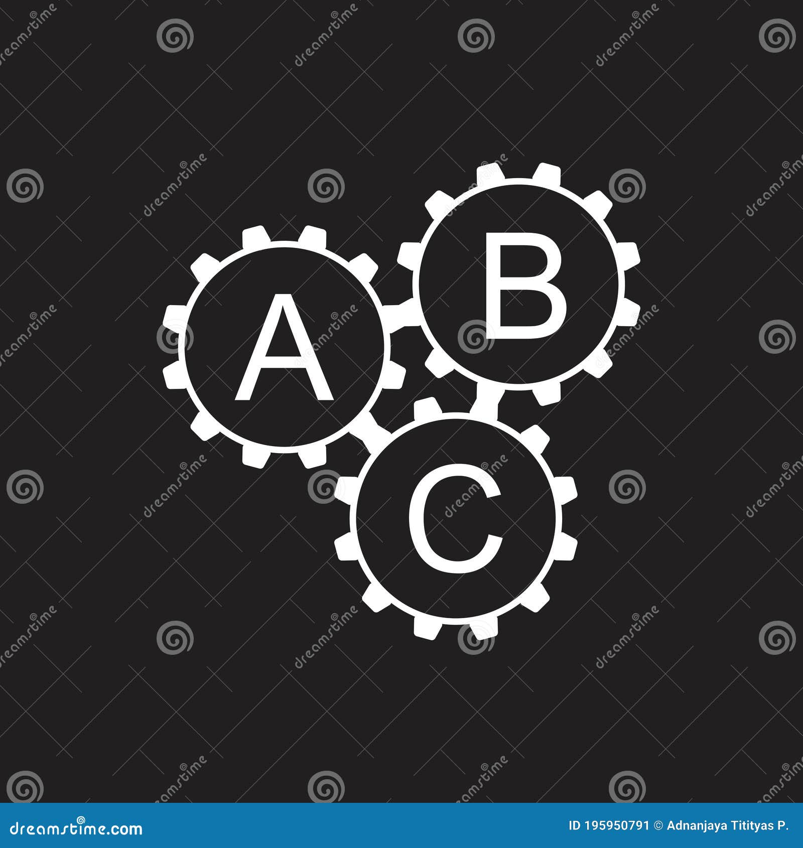 Letters Abc Cog Wheels System Symbol Vector Stock Vector - Illustration ...