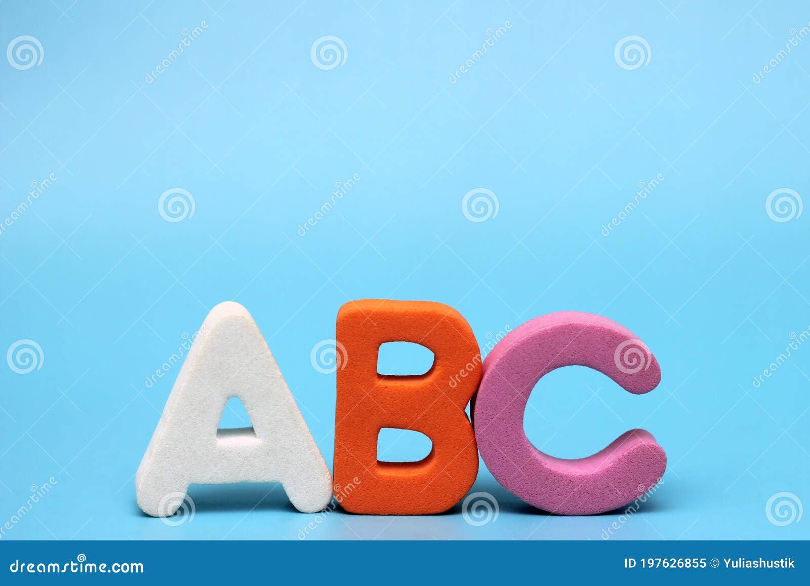 The Letters ABC are Isolated on a Blue Background. English Alphabet ...
