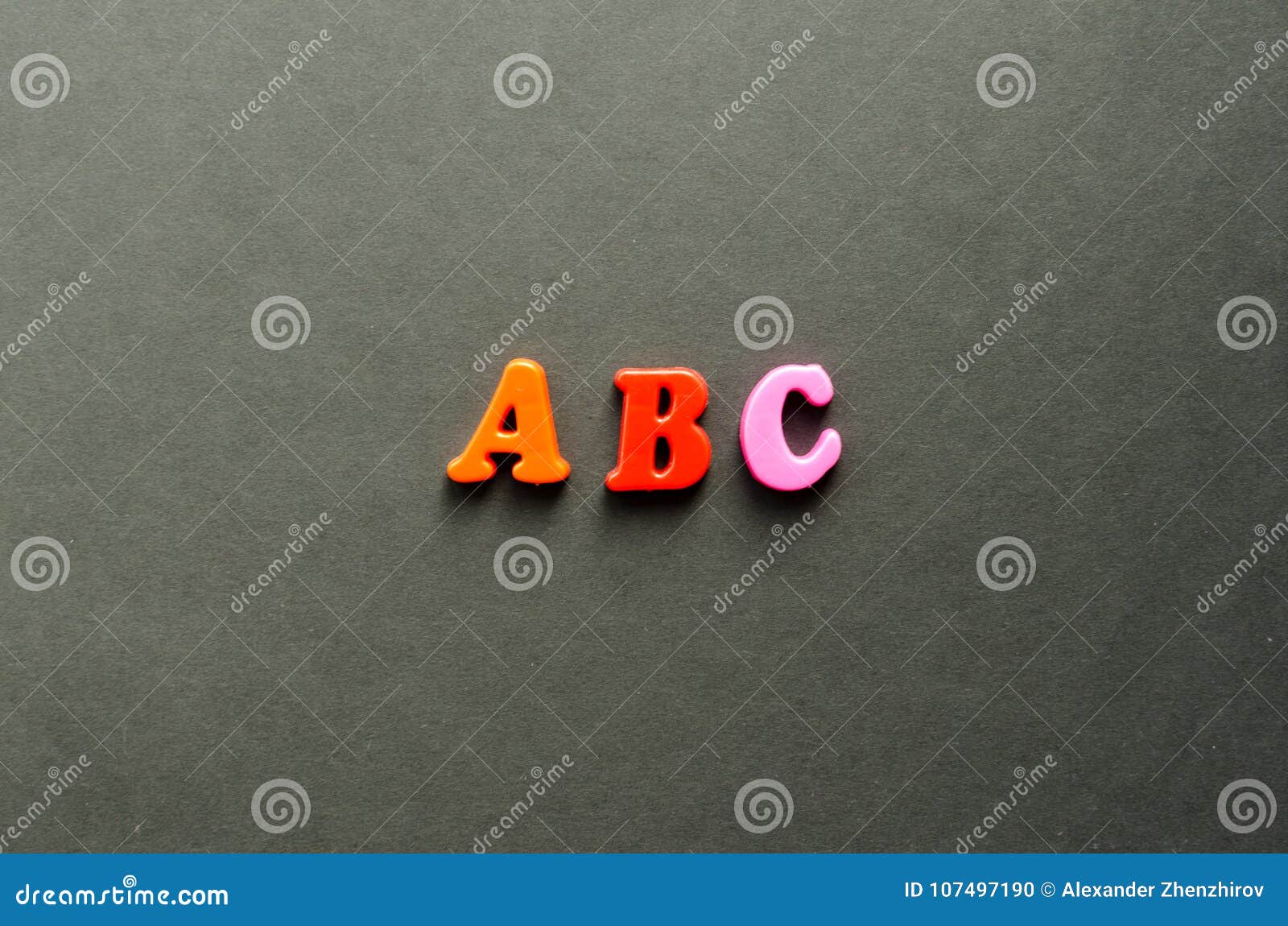 Letters `abc` of Plastic Magnetic Letters on Grey Background Stock ...