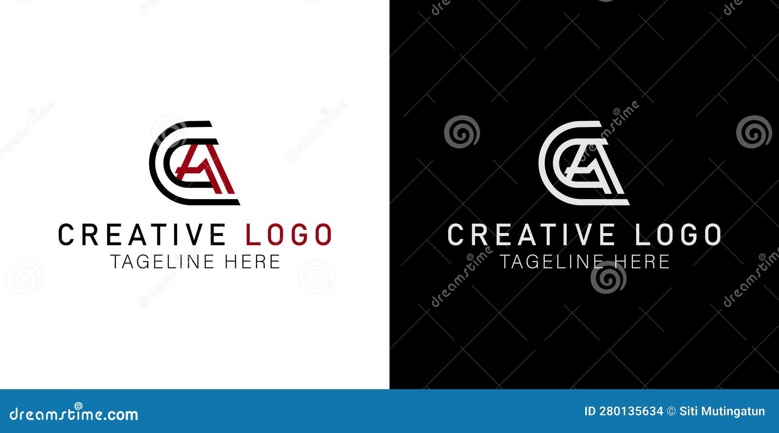 Letters Abstract Logo Initials CA, AC. Monogram Logo Concept Stock Vector - Illustration of ...