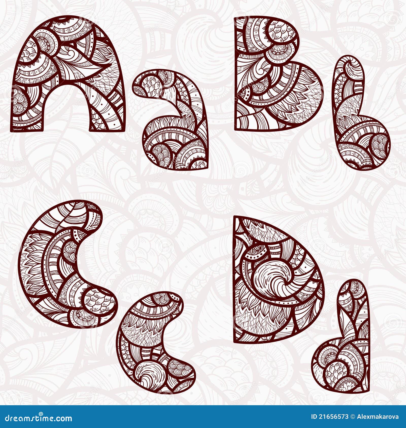 Letters with Abstract Pattern Stock Vector - Illustration of contour ...