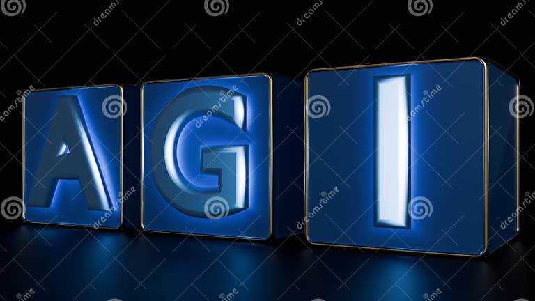 The Letters AGI on Cubes Represents Artificial General Intelligence ...