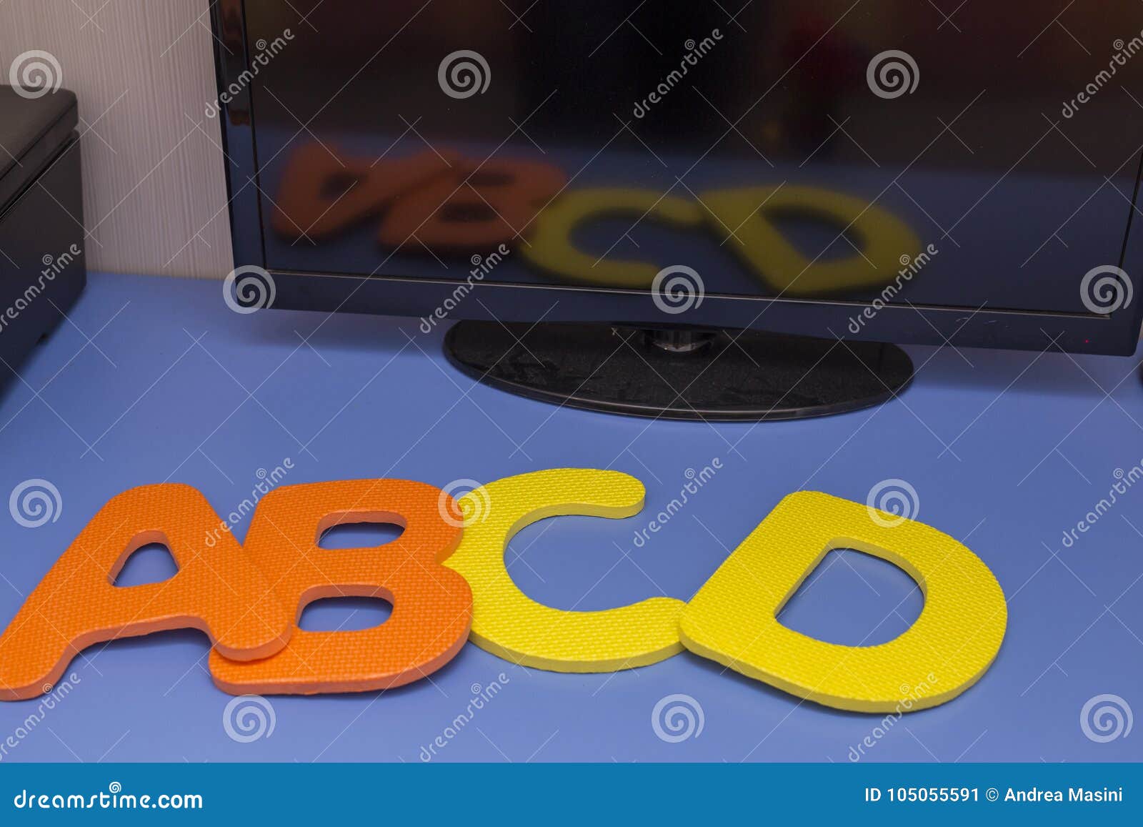 Letters of the Alphabet a B C D on Table with Reflection Stock Image ...