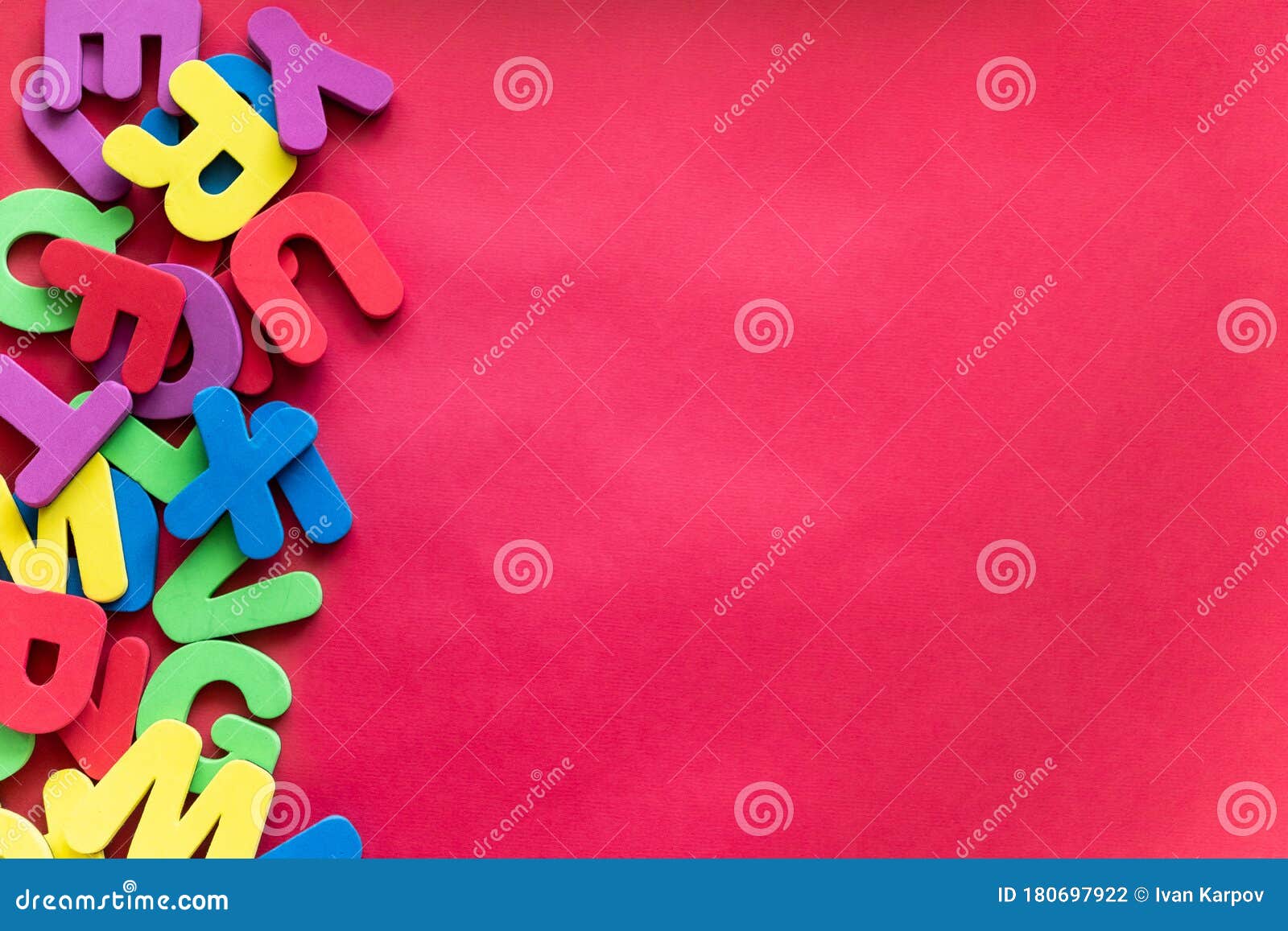 Letters of the Alphabet in Different Colors on a Red Background ...
