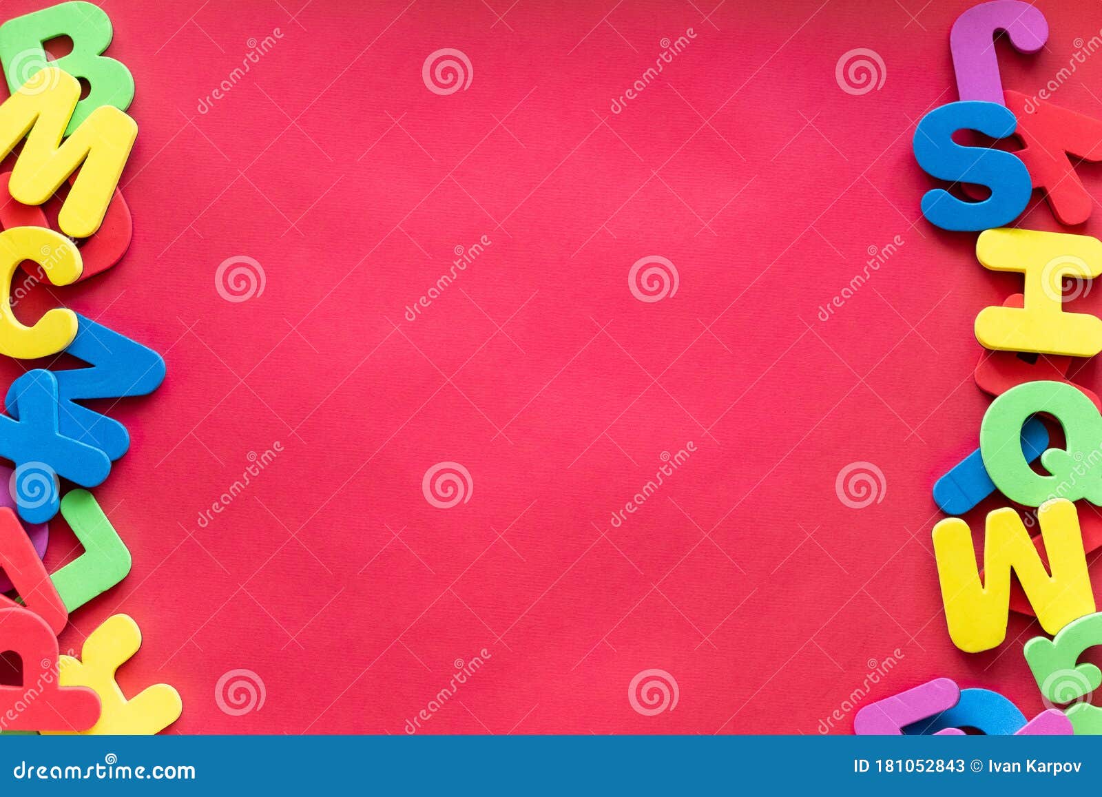 Letters of the Alphabet in Different Colors on a Red Background ...