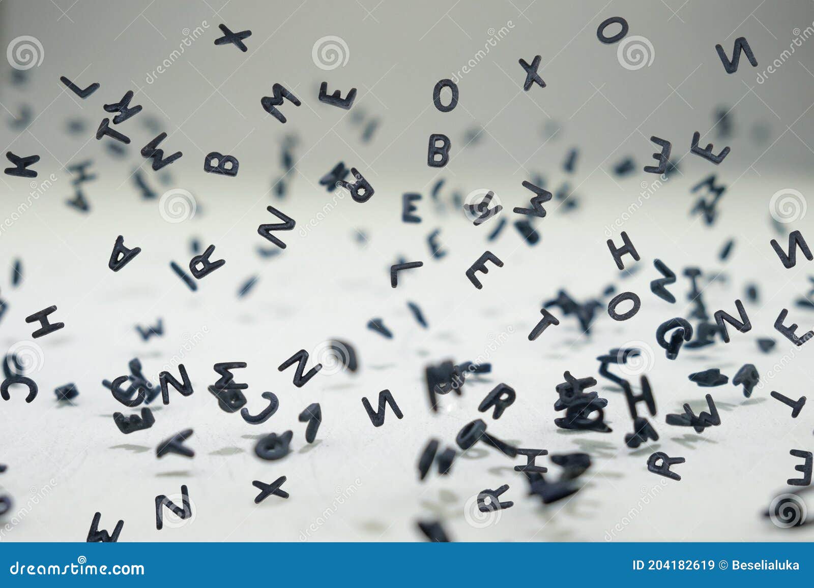 Letters of the Alphabet Falling and Flying Stock Image - Image of ...