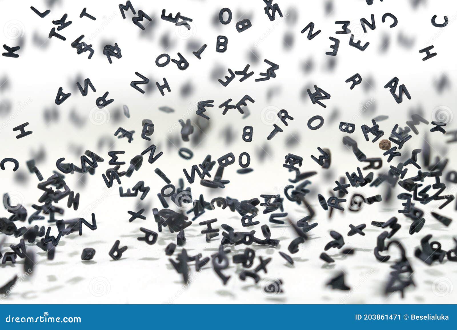 Letters of the Alphabet Falling and Flying Stock Image - Image of magic ...