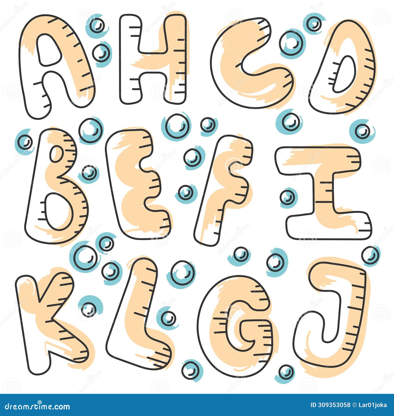 Letters of the Alphabet Hand Drawn Vector Stock Vector - Illustration ...