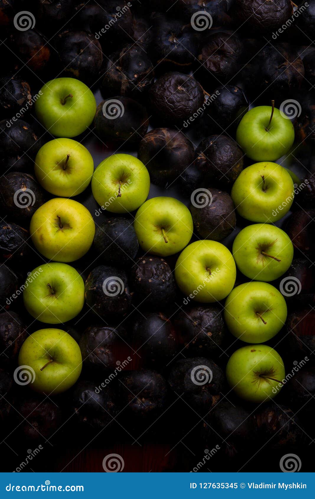 Letters of the Alphabet Lined with Green Apples Stock Image - Image of ...