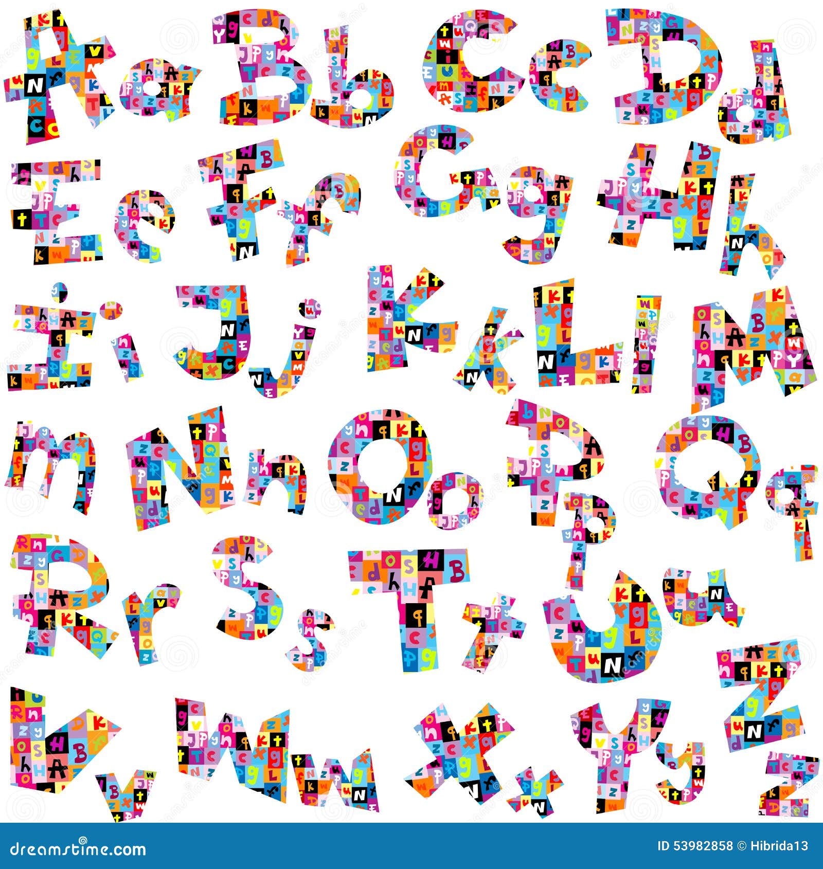Letters Of Alphabet Made Of Letters Pattern Vector Illustration ...