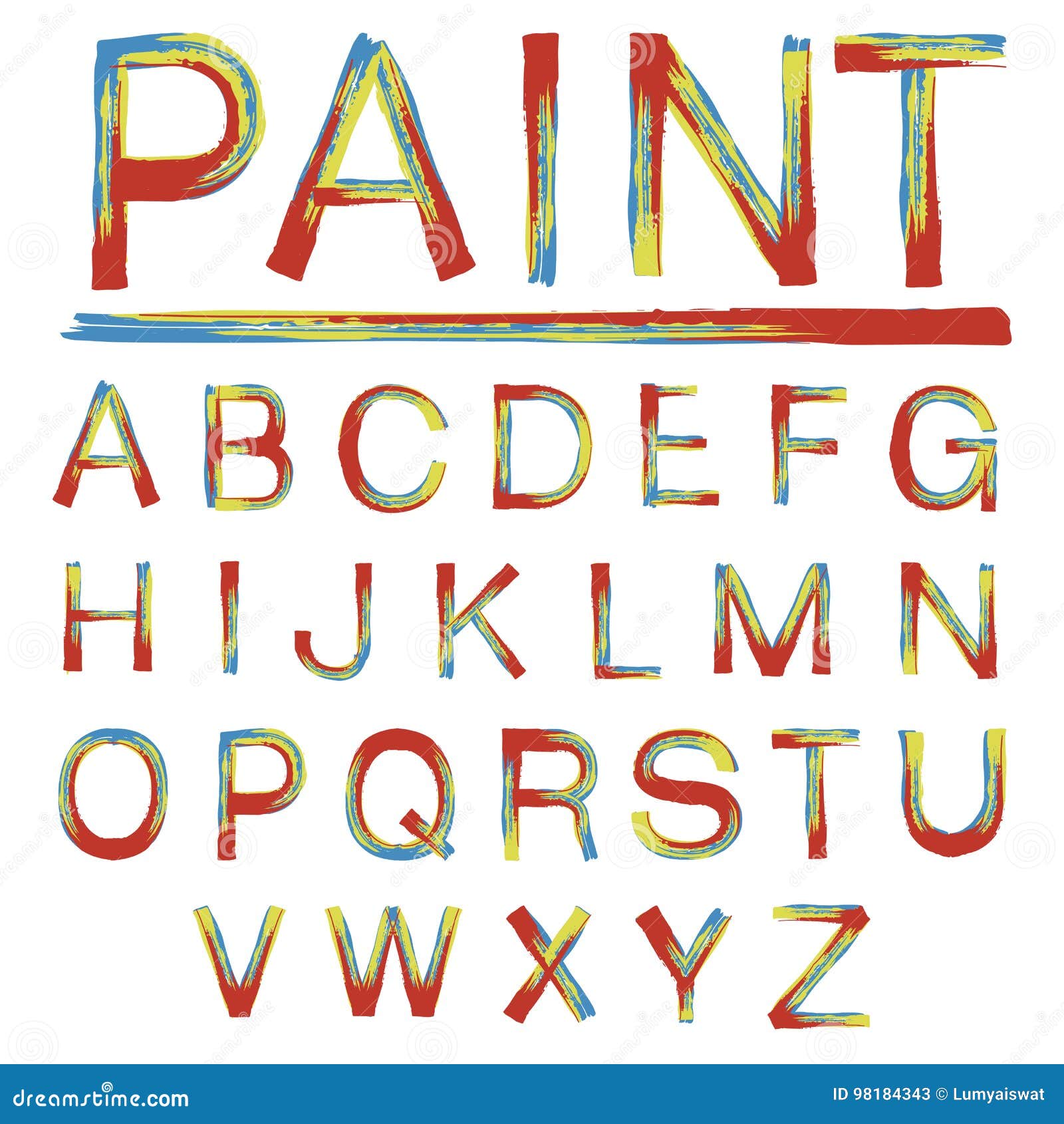 Letters alphabet painted stock vector. Illustration of background ...
