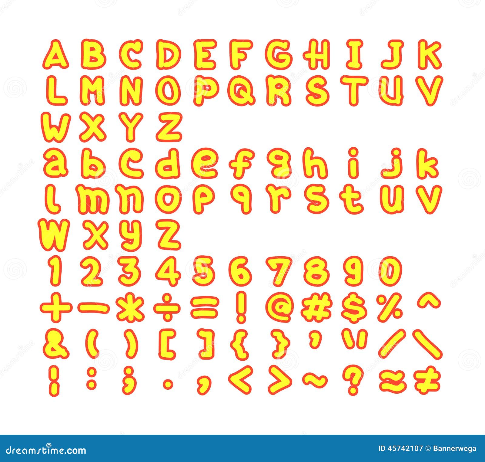 Letters Of The Alphabet Set Cartoon Vector | CartoonDealer.com #45742107