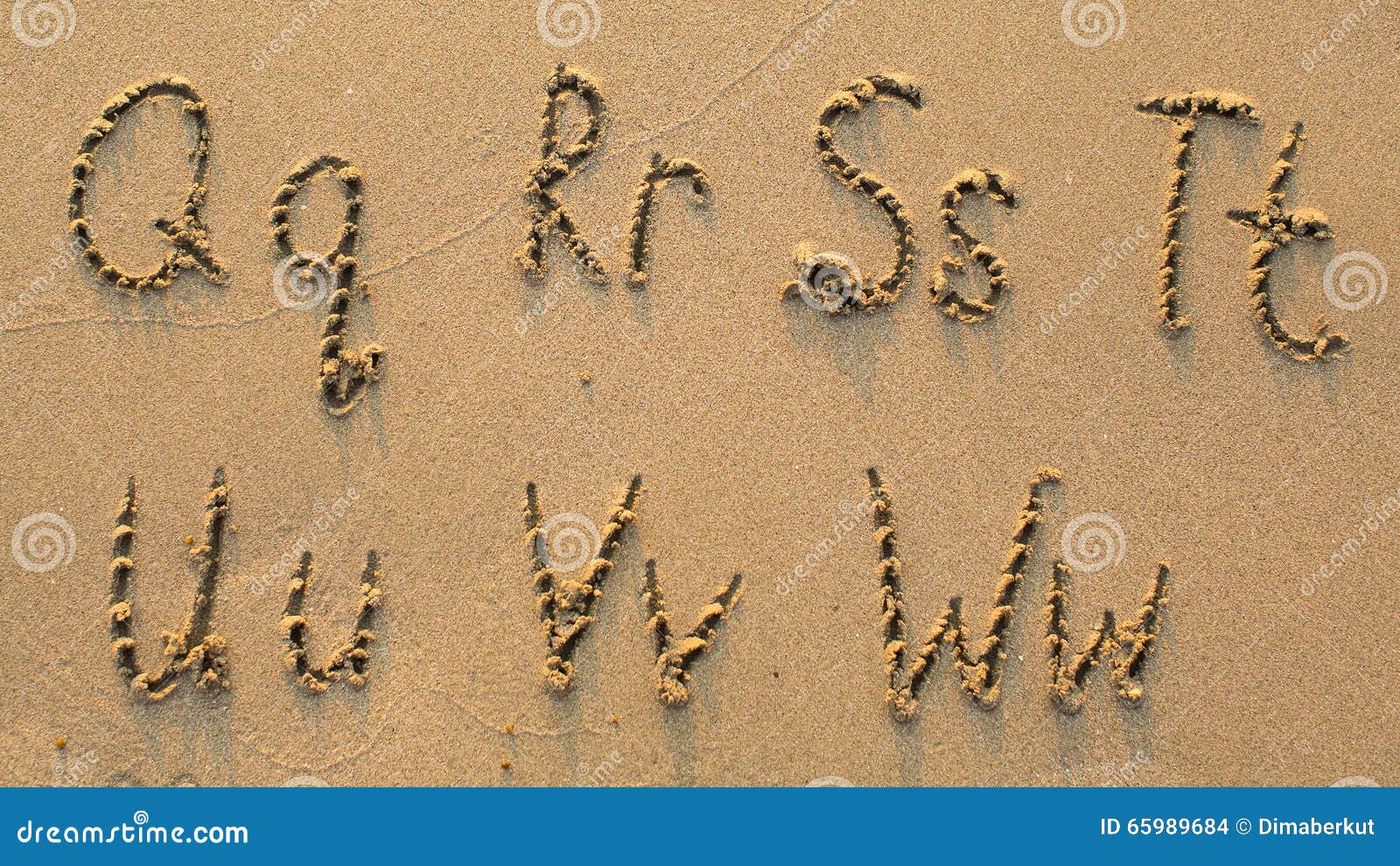 Letters of the Alphabet Written on Sandy Beach Stock Photo - Image of ...