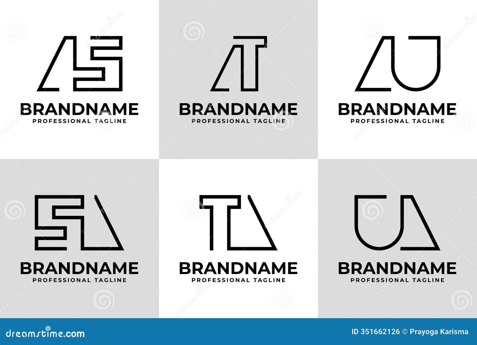 Letters AS SA at TA AU UA Monogram Logo Stock Illustration ...