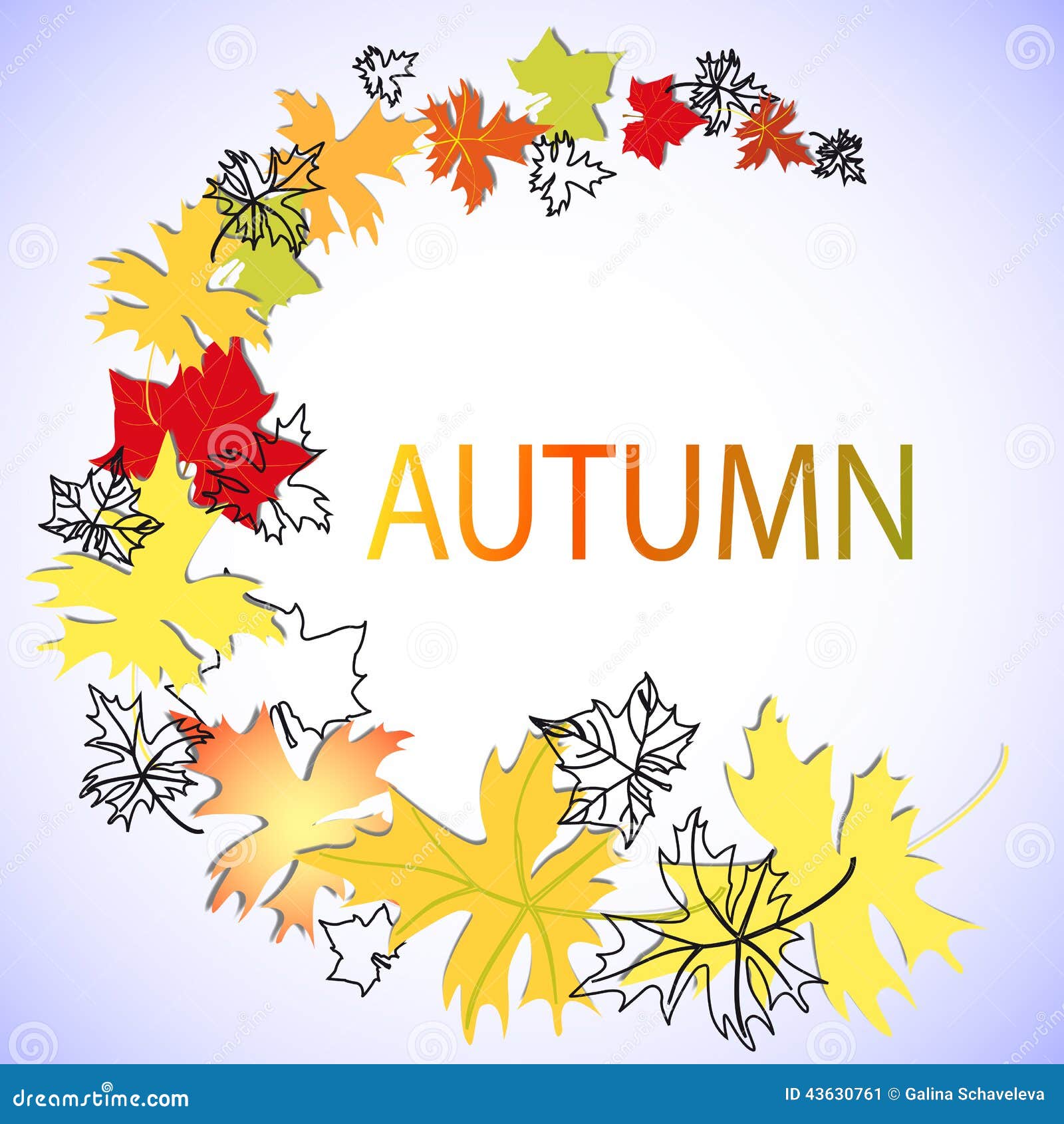 Letters Autumn and Maple Leaves Stock Vector - Illustration of design ...