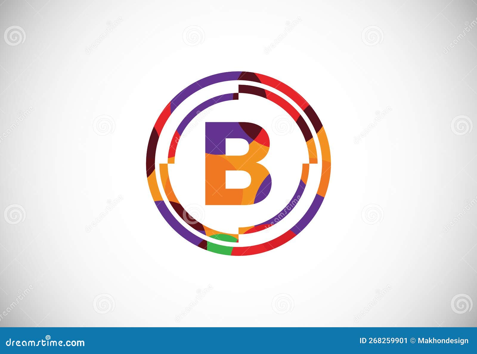 Letters B with Circle Frames Low Poly Art Style. English Alphabet ...