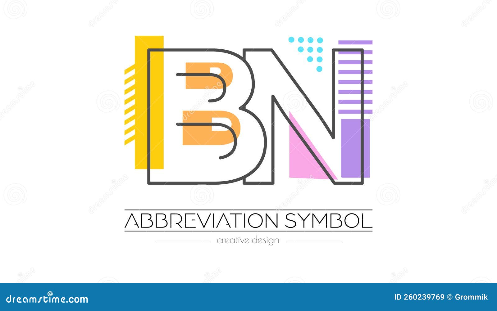 Letters B and N. Merging of Two Letters. Initials Logo or Abbreviation ...