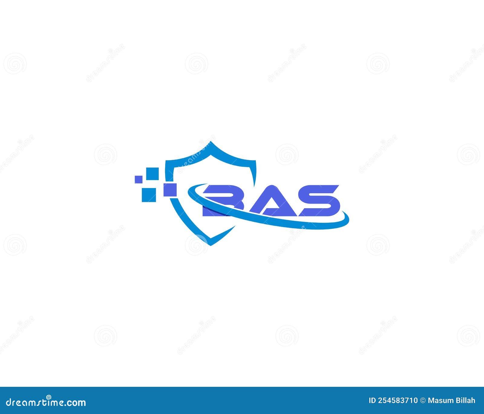 Letters BAS Logo with Shield Style Creative Design Concept Stock Vector ...