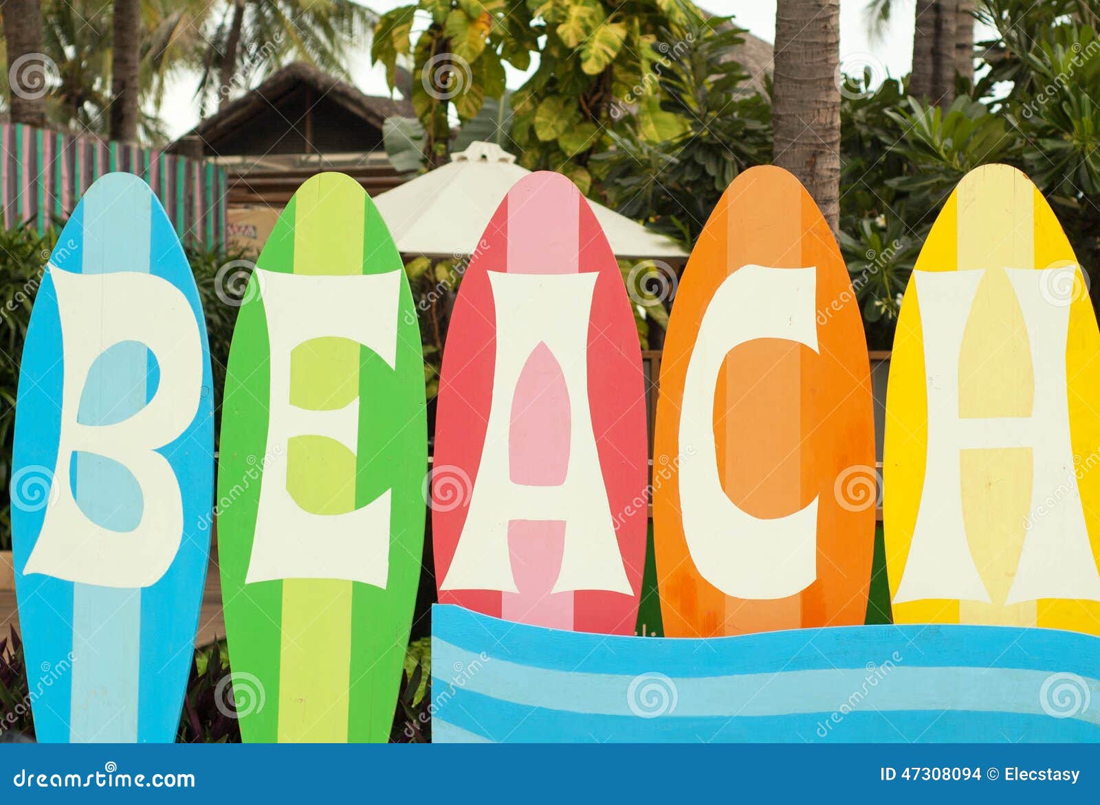 Letters Beach on Bright Boards Stock Photo - Image of long, hawaii ...