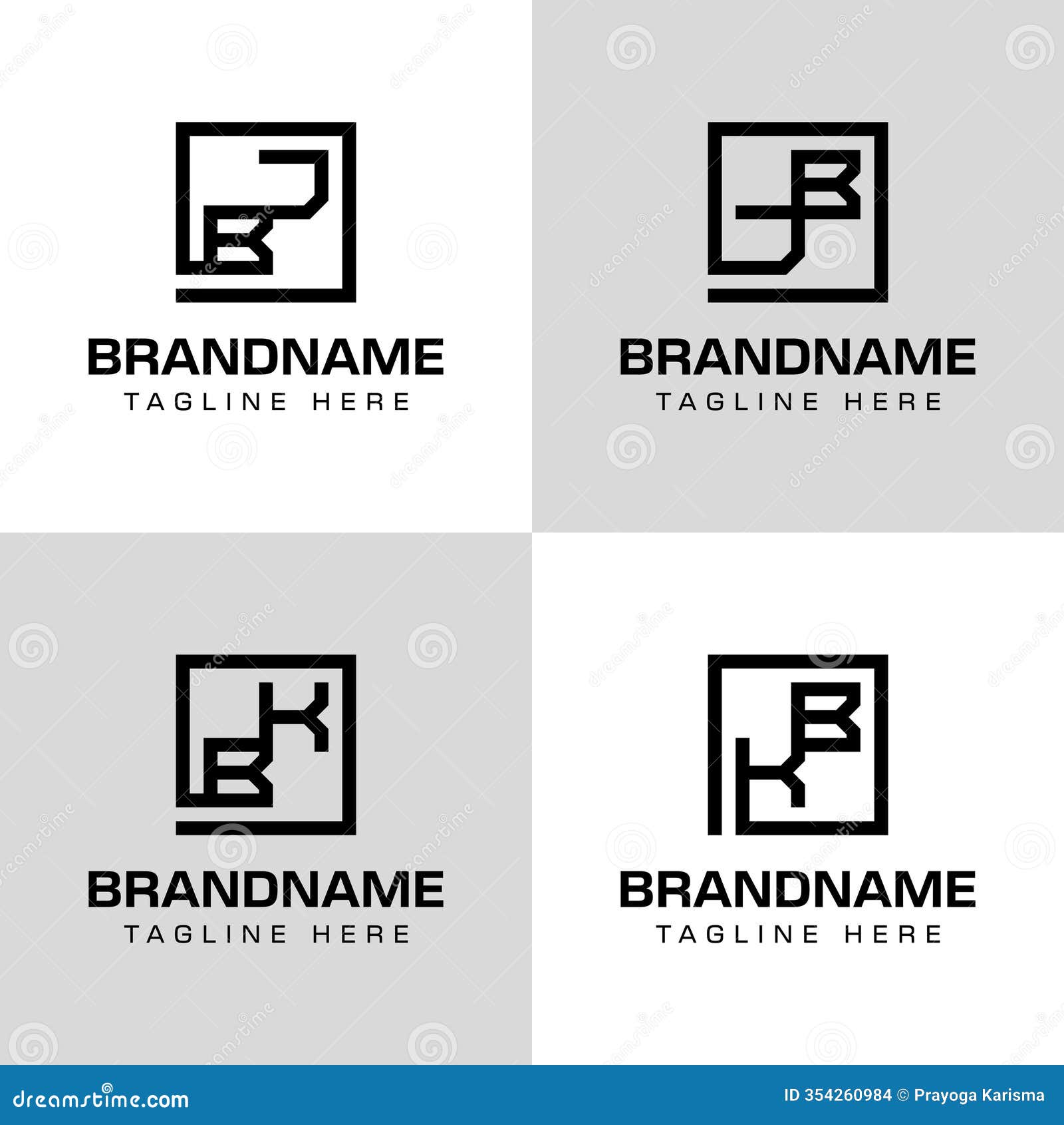 Letters BJ JB BK KB Monogram Logo Set, for Business with BJ JB BK KB ...