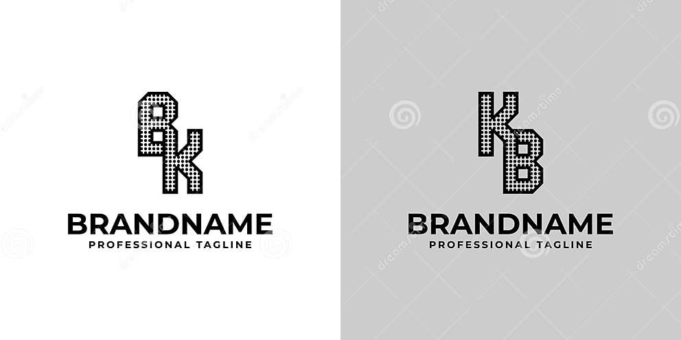 Letters BK and KB Dot Monogram Logo, Suitable for Business with BK or ...