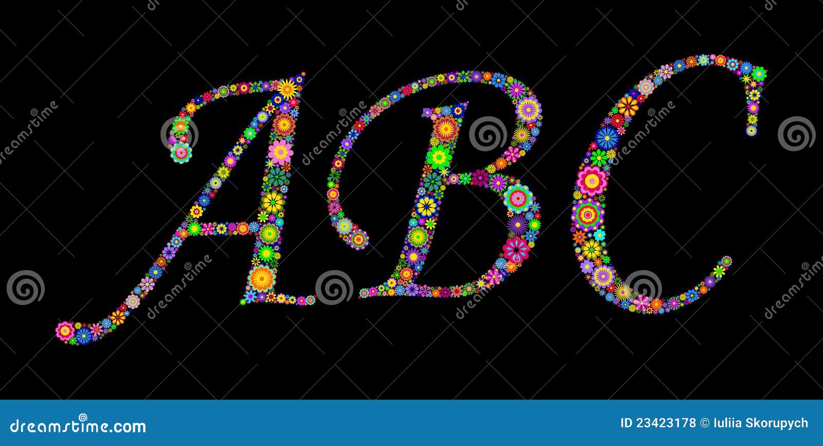 Letters on Black Background Stock Vector - Illustration of decoration ...