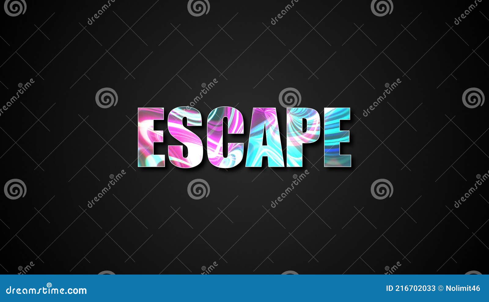 Letters of Bright Shiny Escape Text with Plasma Effect, 3d Rendering ...