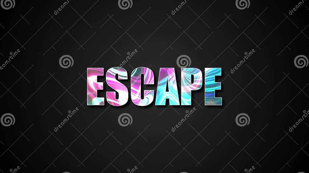 Letters of Bright Shiny Escape Text with Plasma Effect, 3d Rendering ...