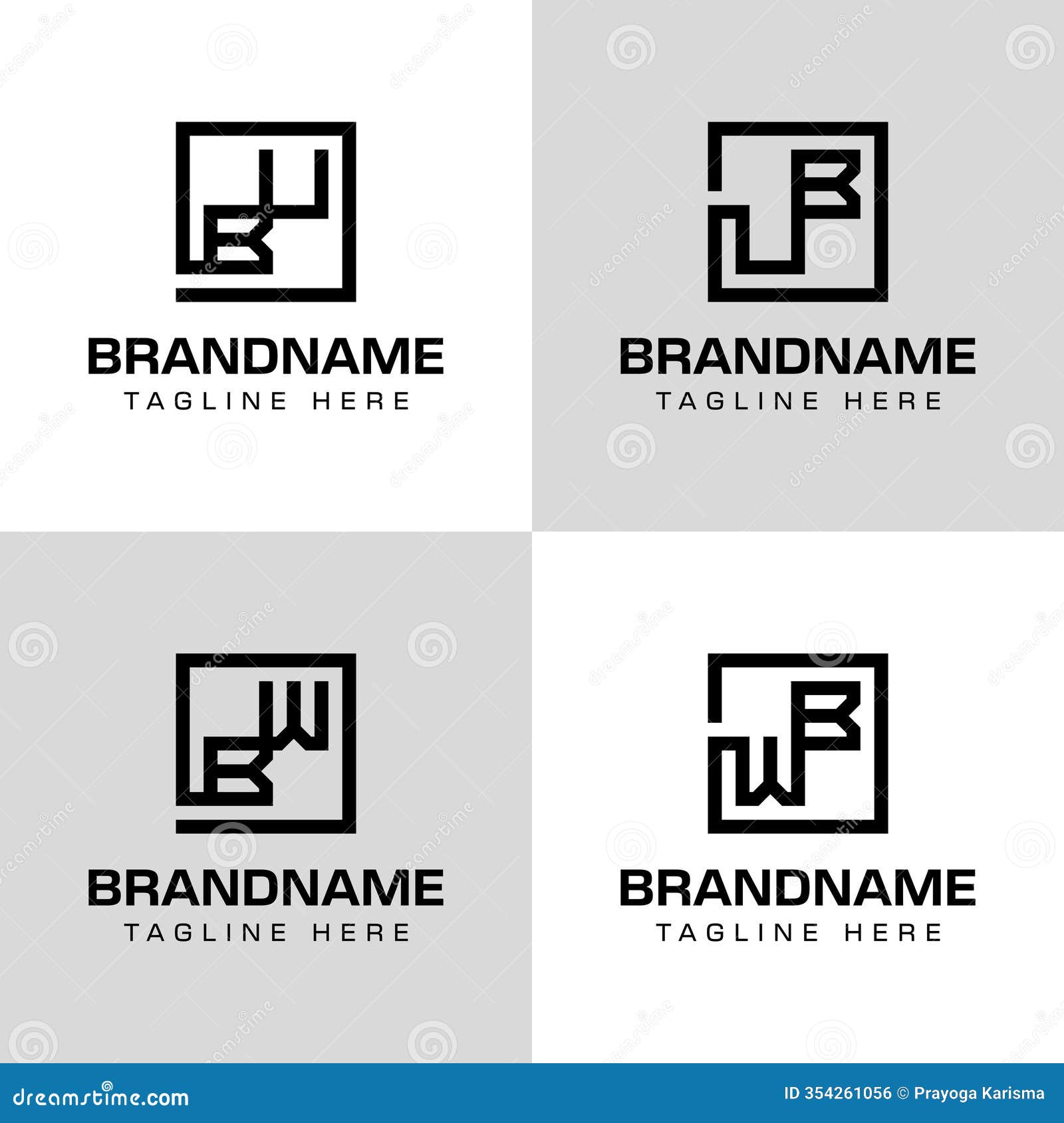 Letters BU UB BW WB Monogram Logo Set, for Business with BU UB BW WB ...
