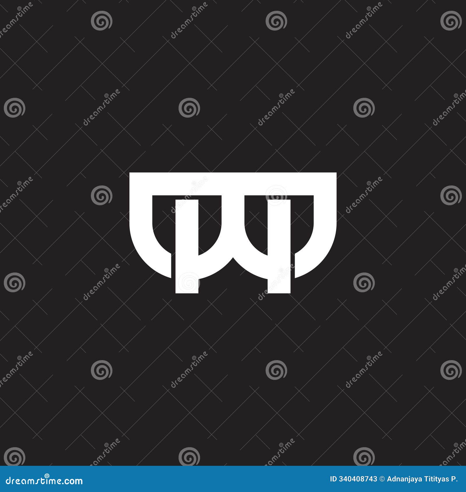 Letters Bw Abstract Simple Geometric Line Logo Vector Stock Vector ...