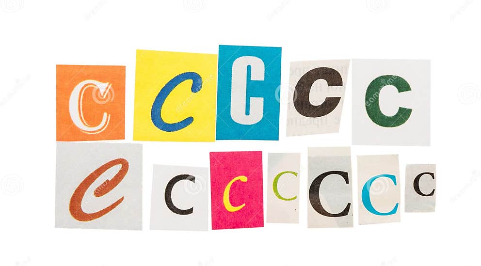 Letters C from newspapers stock image. Image of news - 54864231