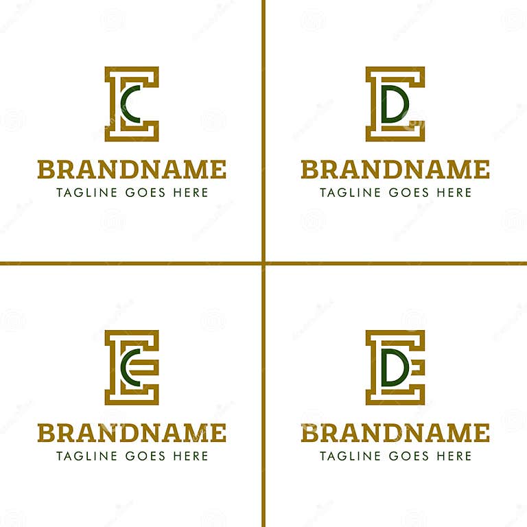 Letters CC CD EC ED Monogram Logo Set, for CC C CD DC EC CE ED DE ...