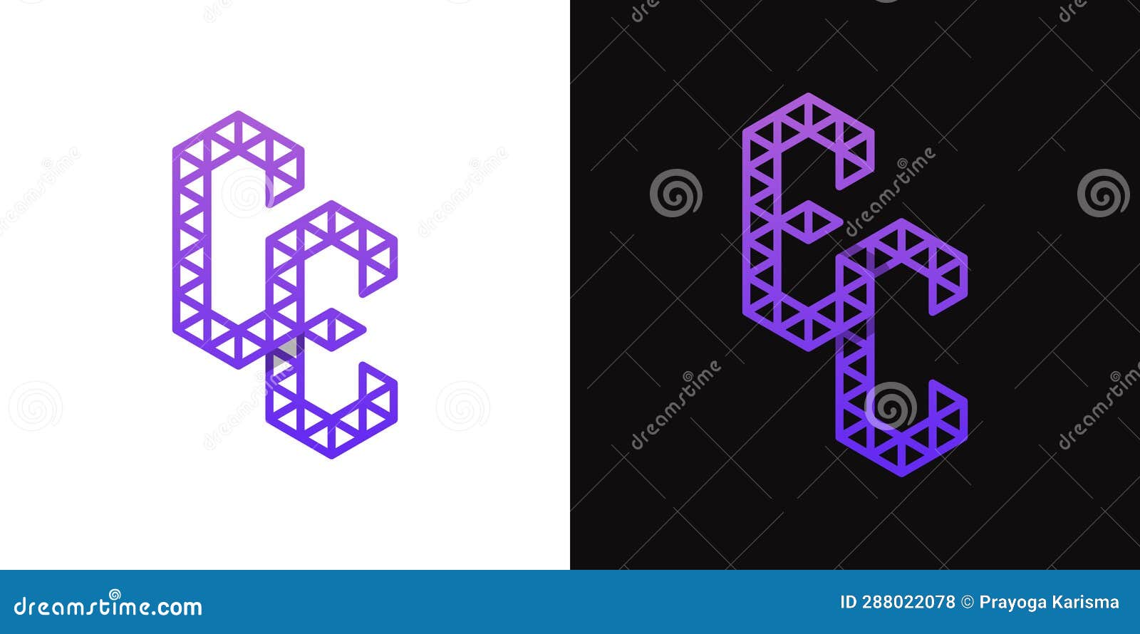 Letters CE and CE Polygon Logo Set, Suitable for Business Related To ...